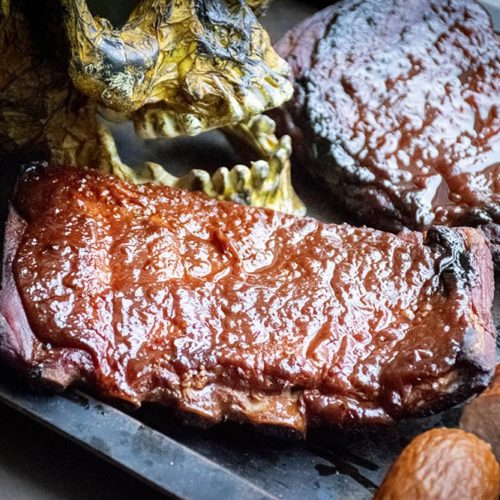 Smoked Ribs with Sausage Entrails for Halloween - The Starving Chef